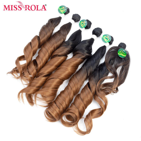 Miss Rola B-Romance Curl + Closure Weaves Synthetic Bundles Hair Exten ...